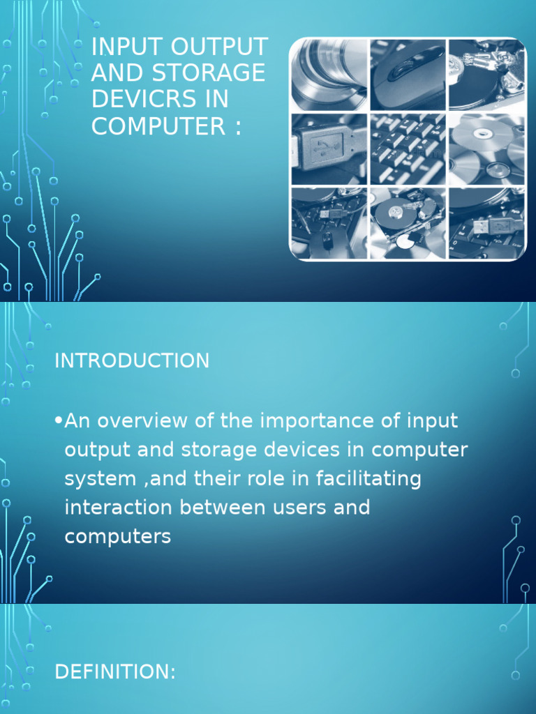 Input, Output, and Storage Devices Overview | PDF