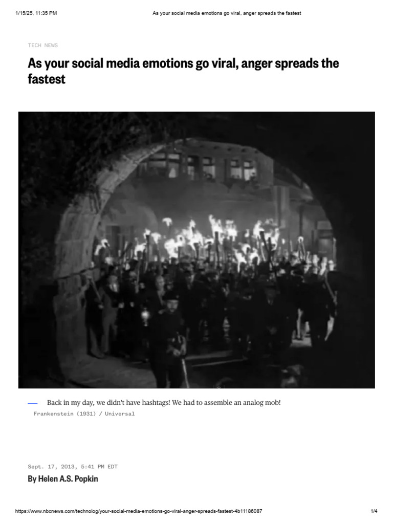 As your social media emotions go viral, anger spreads the fastest | PDF ...