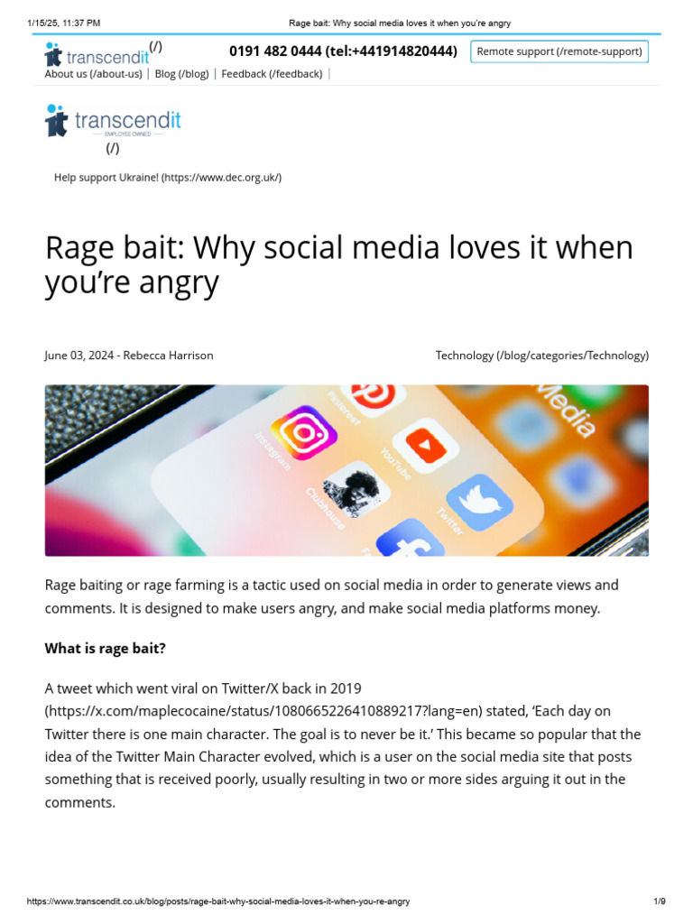 Rage Bait - Why Social Media Loves It When You're Angry | PDF | Social ...