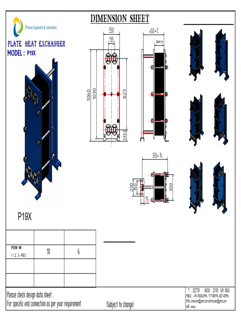 Dimension Sheet For P19X - in Series | PDF