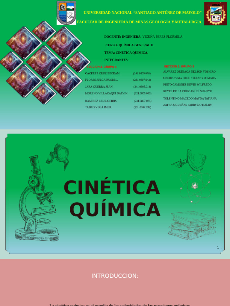 Introducción a la Cinética Química | PDF | Reacciones químicas ...