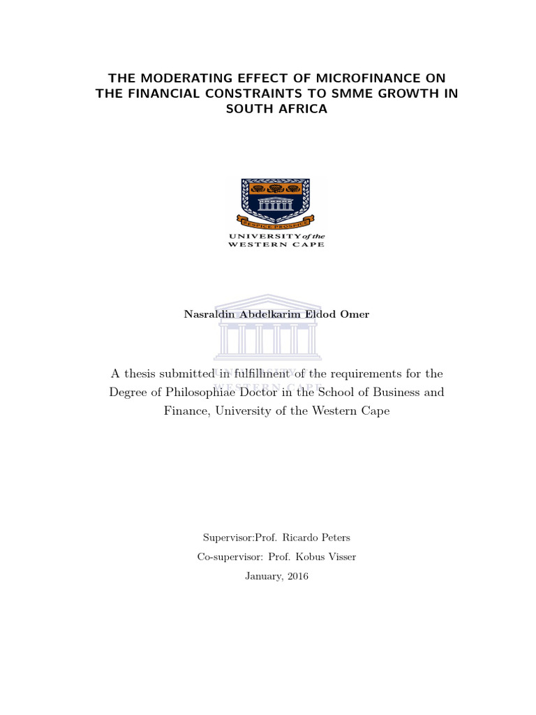 Microfinance Impact on SMME Growth | PDF | Small And Medium Sized Enterprises | Chi Squared ...
