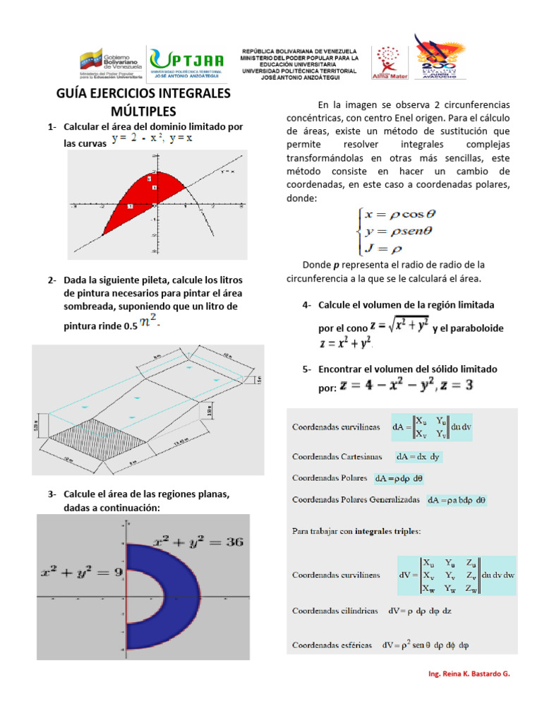 Guía Ejercicios Integrales Múltiples 3 | PDF