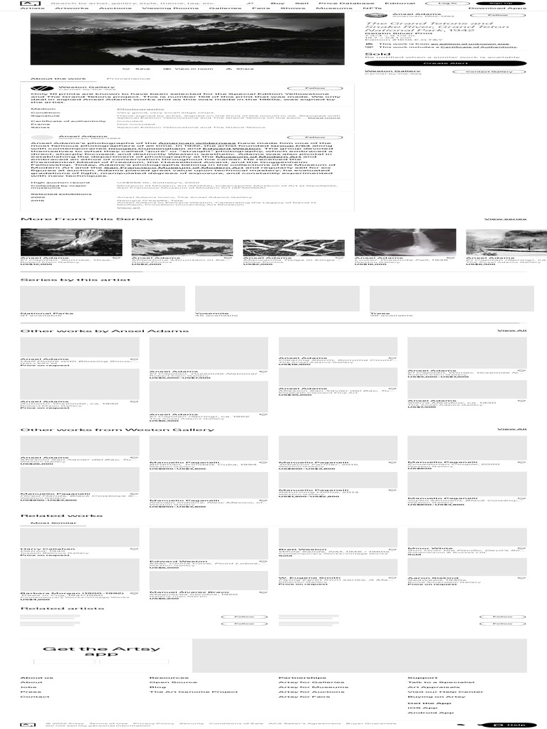 Ansel Adams - 714 Artworks, Bio & Shows On Artsy | PDF | American Art ...