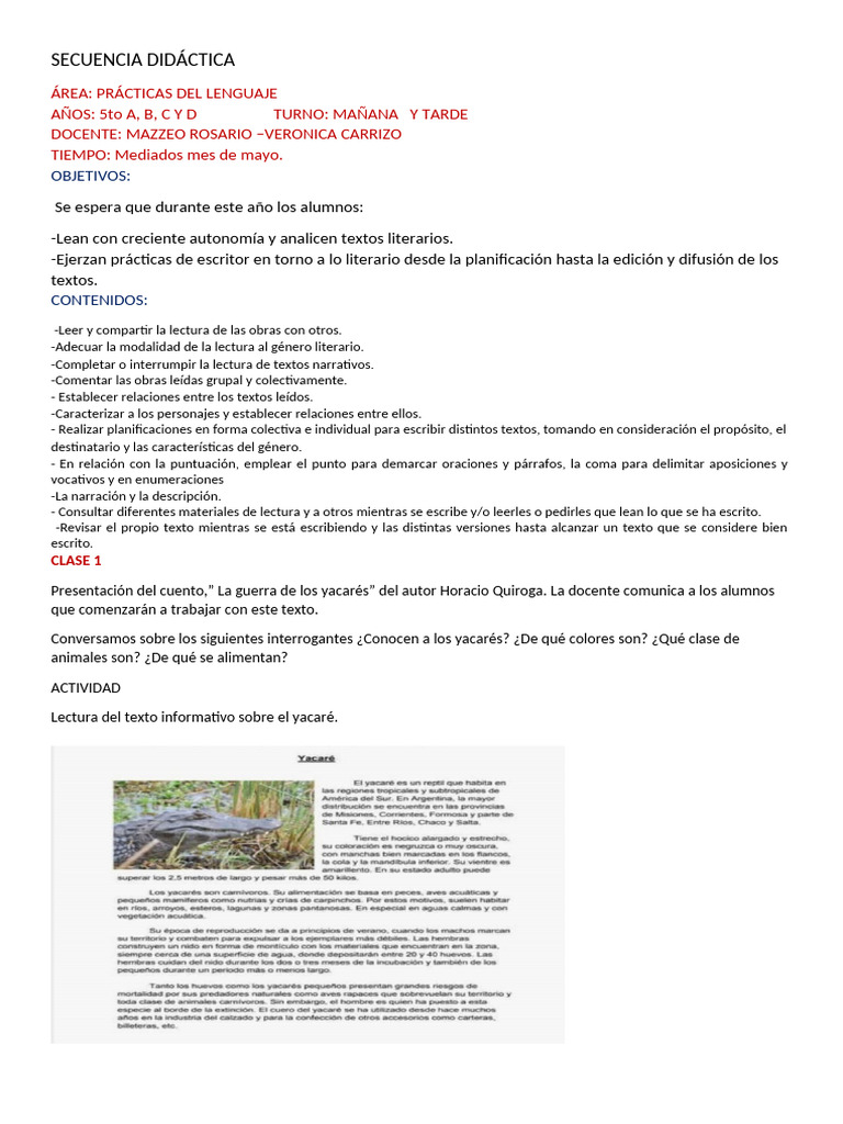 Secuencia La Guerra de Los Yacares | PDF