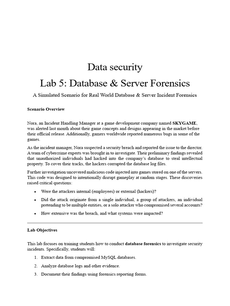 Database and Server Forensics (1) | PDF | Databases | Computer Security