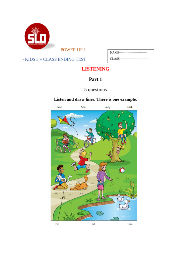 Kids Listening and Reading Test Guide | PDF