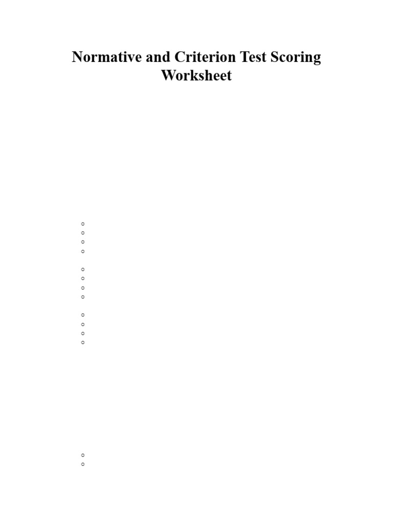Normative vs. Criterion Test Scoring Guide | PDF | Educational ...
