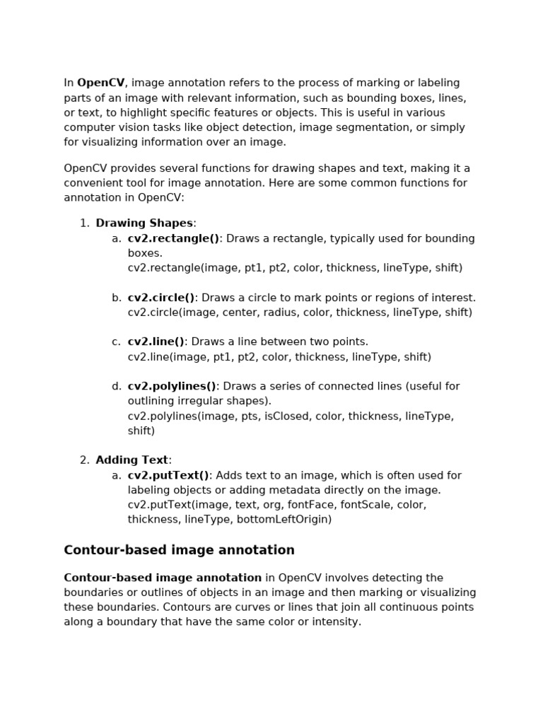 OpenCV provides several functions for drawing shapes and tex | PDF | Multidimensional Signal ...