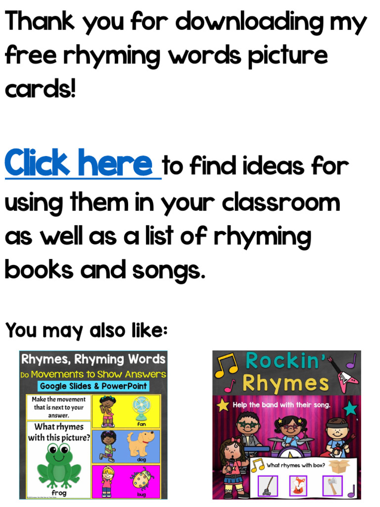 Rhyming Cards | PDF
