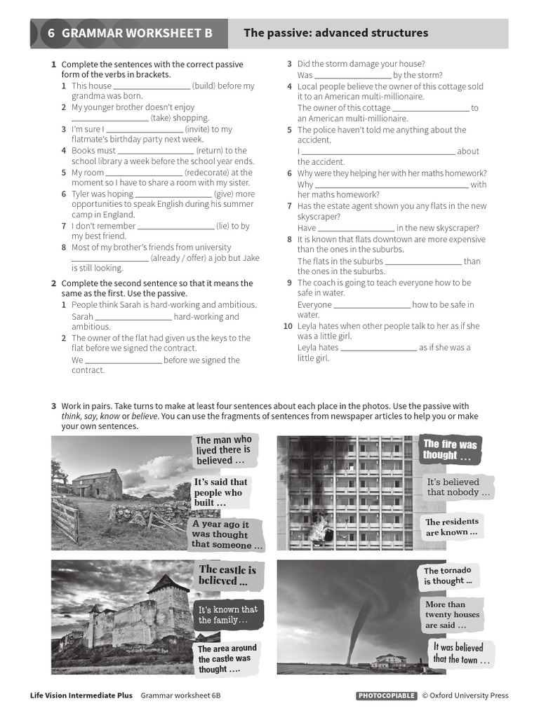 Life Vision Int Plus Gram Worksheet B U6 | PDF | Grammar | Linguistics