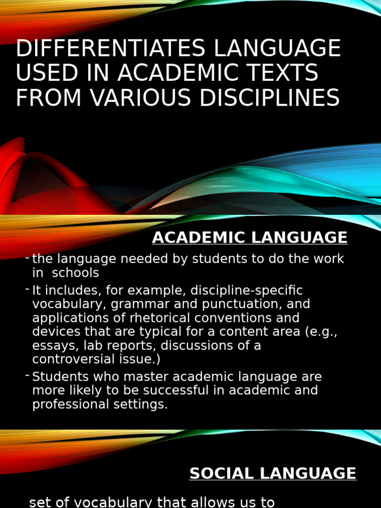 Academic Language | PDF