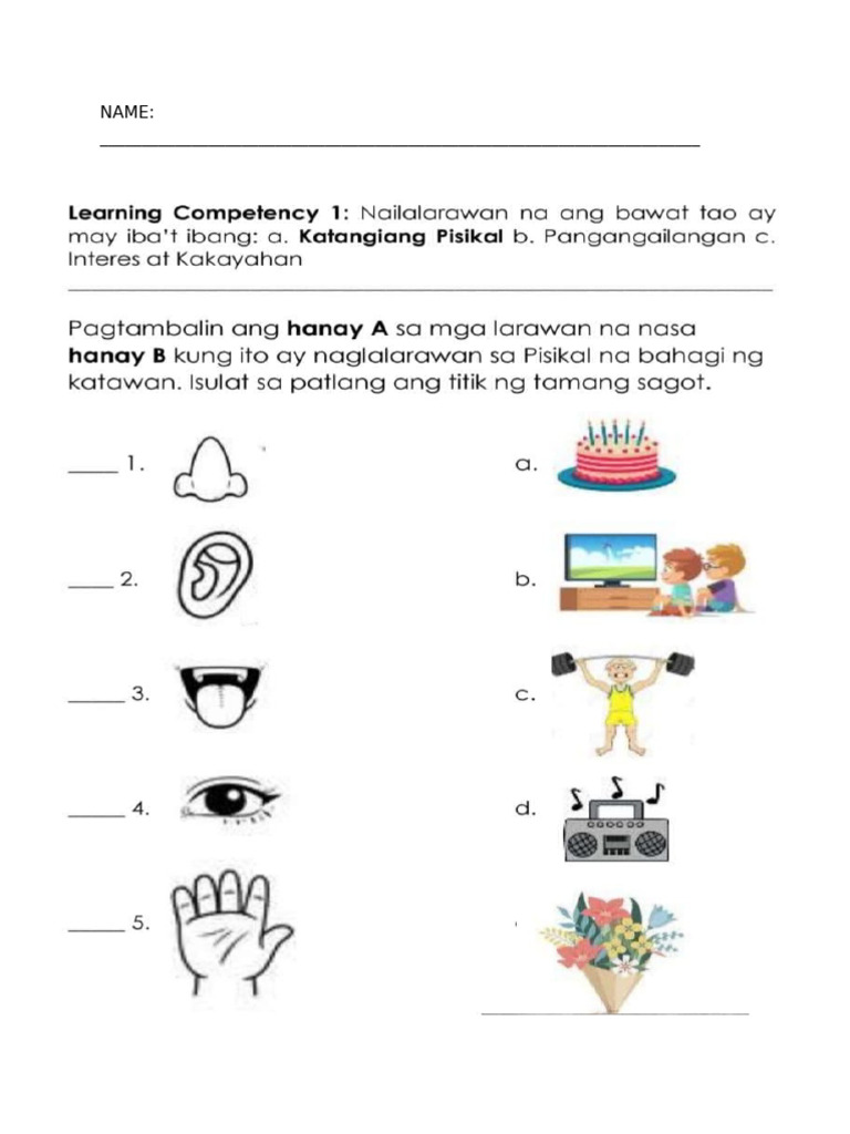 Grade 1 - Matatag Worksheets | PDF