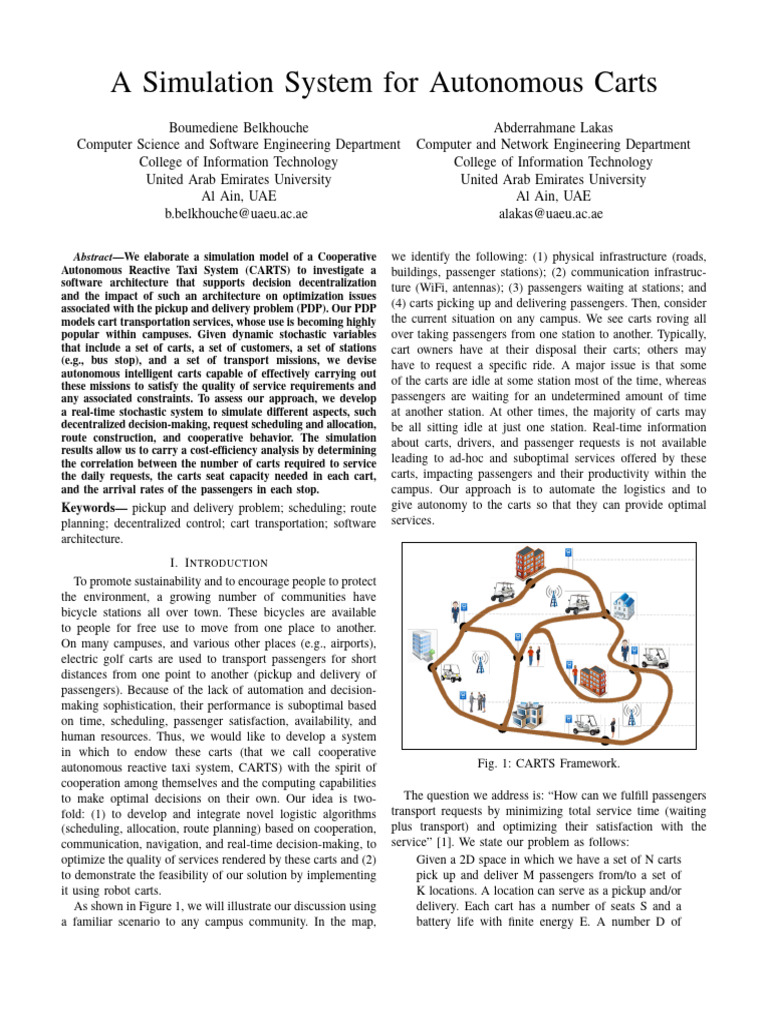 A Simulation System For Autonomous Carts | PDF | Simulation ...