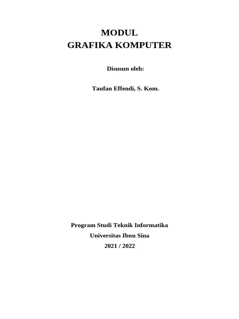 Modul Lengkap Grafika Komputer 2022 | PDF