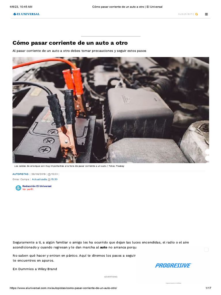 Cómo pasar corriente entre autos | PDF | Ingeniería mecánica ...