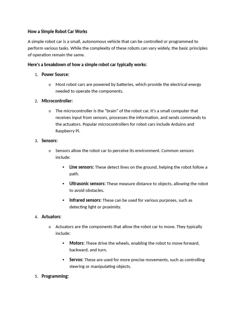 How a Simple Robot Car Works | PDF