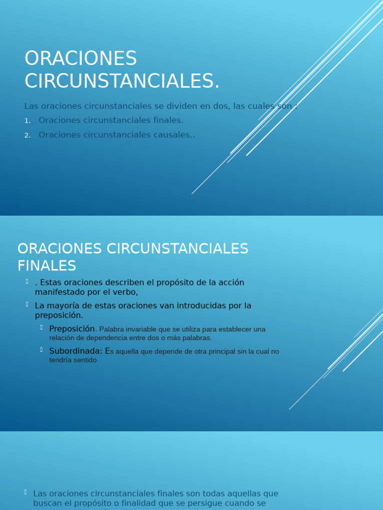 Tipos de Oraciones Circunstanciales | PDF | Oración (Lingüística ...