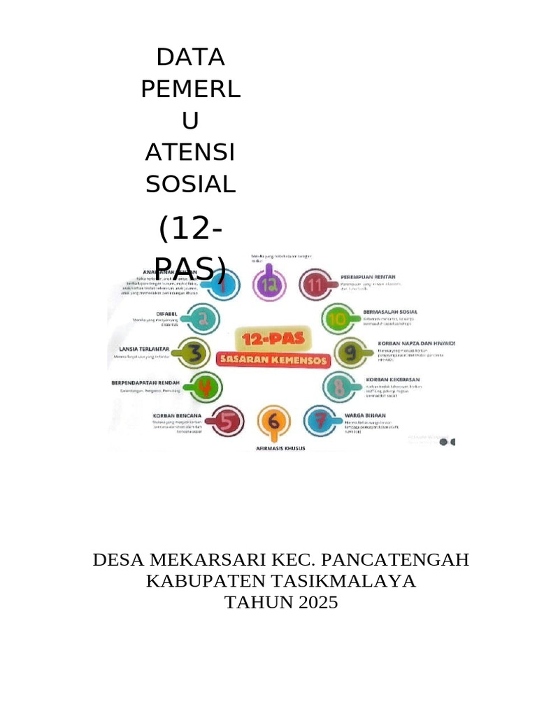 Cover DATA PEMERLU ATENSI SOSIAL | PDF