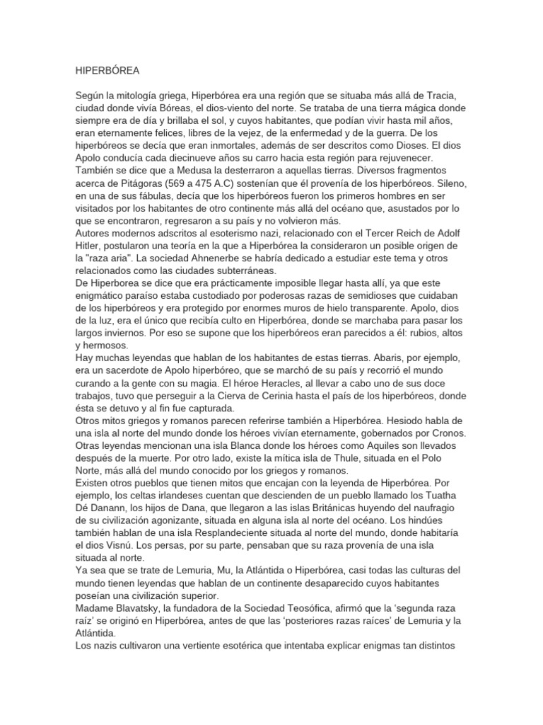 Hiperbórea: Mitos y Civilización Antigua | PDF