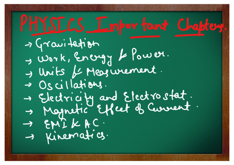 Physics Imp Chapters | PDF