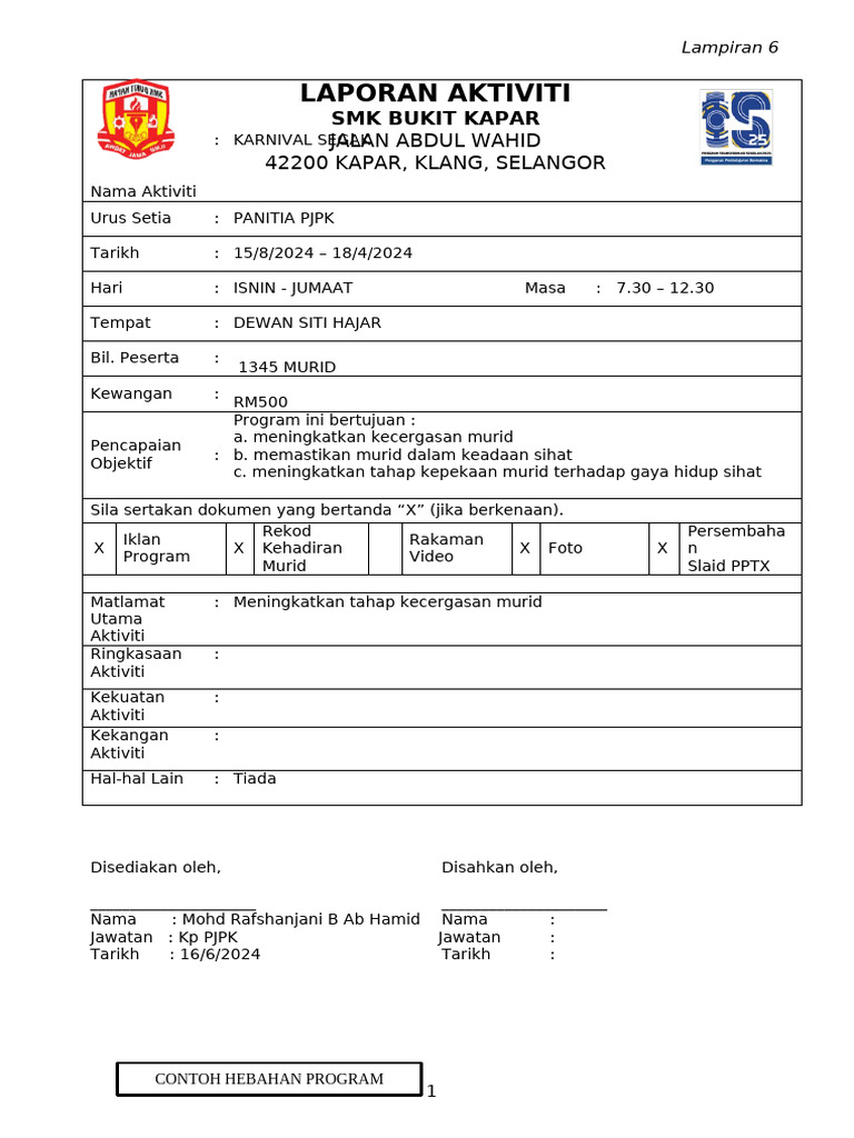 Laporan Segak 2024 Sesi 2 | PDF