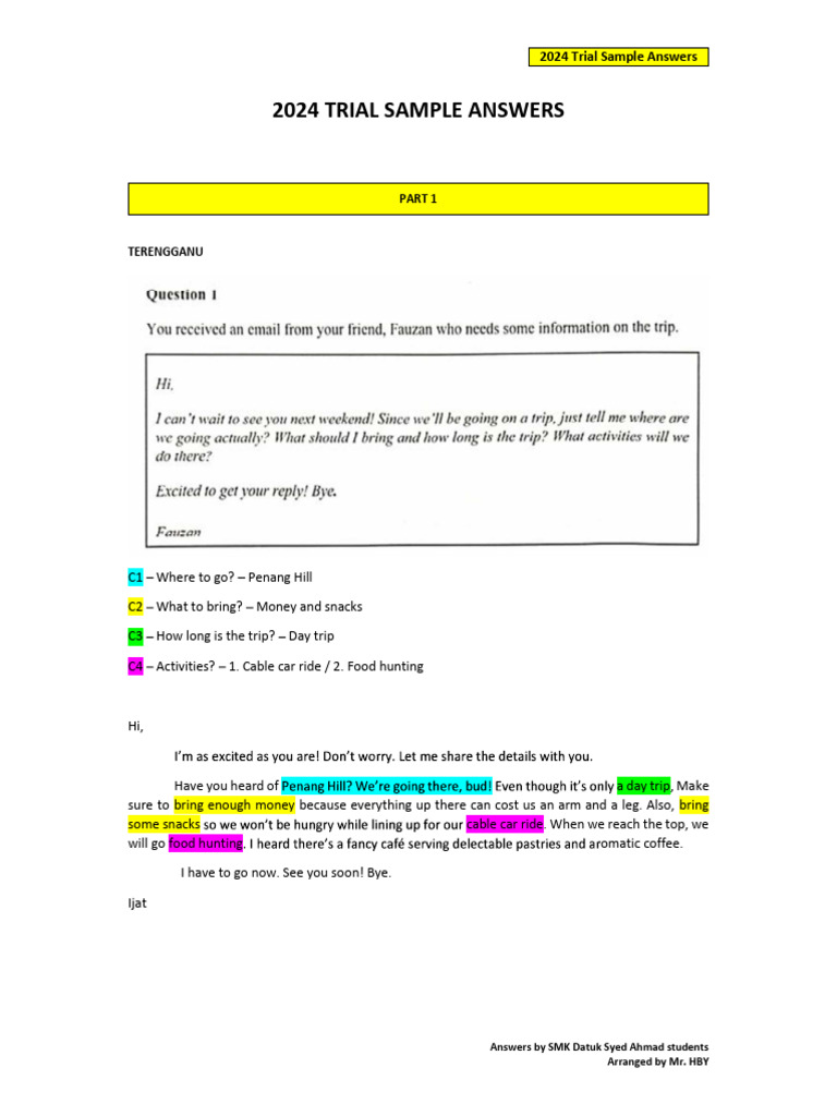 2024 Trial Sample Answers Overview | PDF | Poaching | Crime & Violence