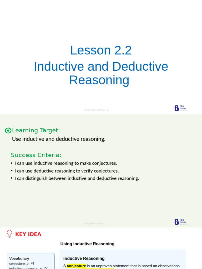 2 - 2 Inductive and Deductive Reasoning | PDF | Deductive Reasoning | Inductive Reasoning