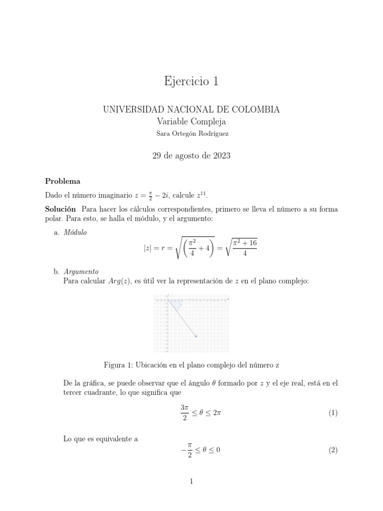 VarC Ejer1 | PDF | Número complejo | Análisis matemático