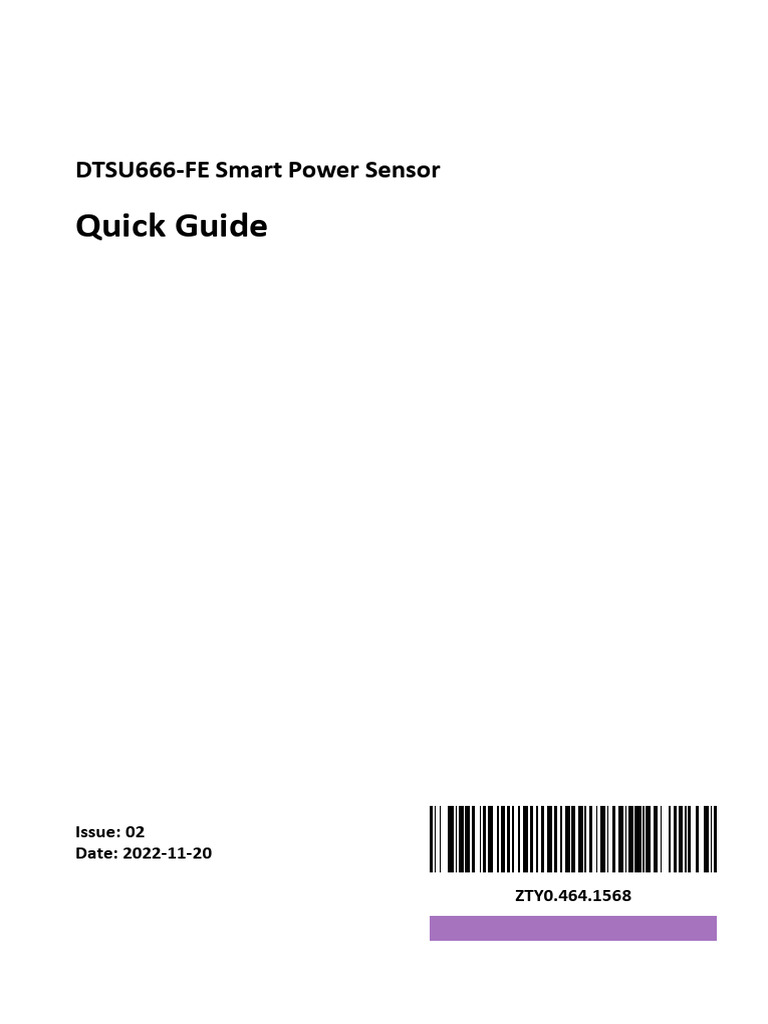 DTSU666 FE Smart Power Sensor Quick Guide Y0.464.1568V1.2 | PDF ...