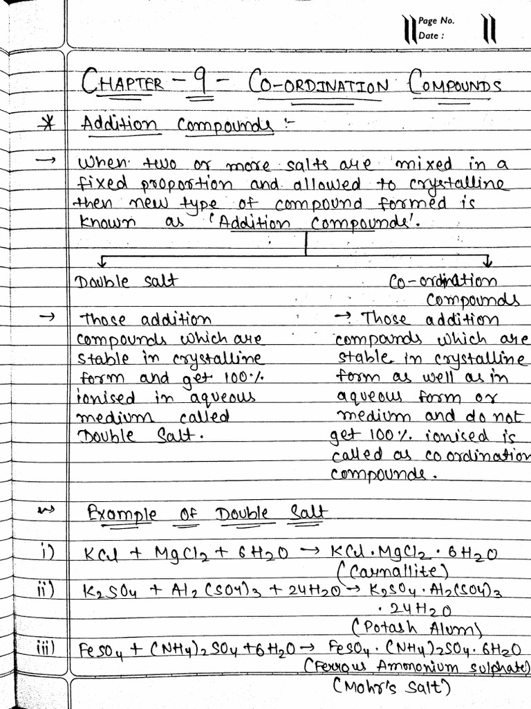 CH 9 Coordination Compounds | PDF