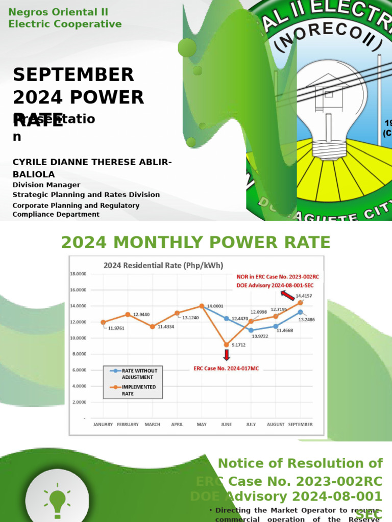 NORECO II Power Rate Update Presentation | PDF | Electric Power ...