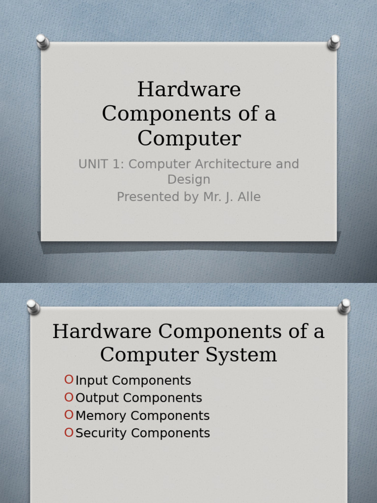 Hardware Components of A Computer | PDF