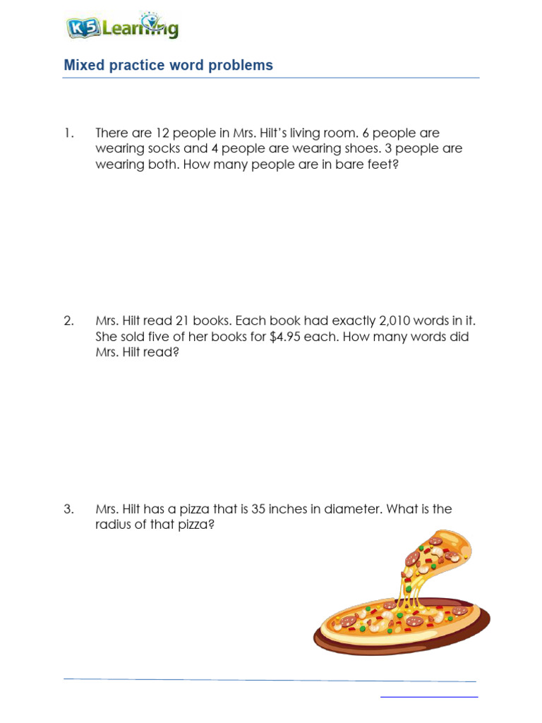 Grade 5 Mixed Word Problems F | PDF