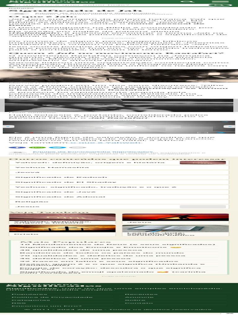 Significado de Jah na Bíblia e Rastafarianismo | PDF | Crença e ...
