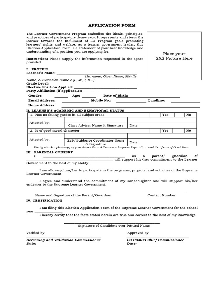 Election Application Form | PDF