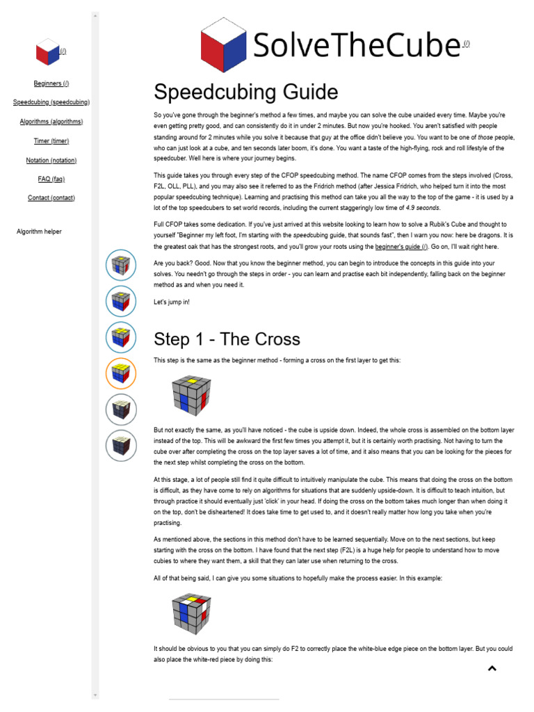 Speedcubing Guide - SolveTheCube | PDF | Logic Puzzles | Recreational ...