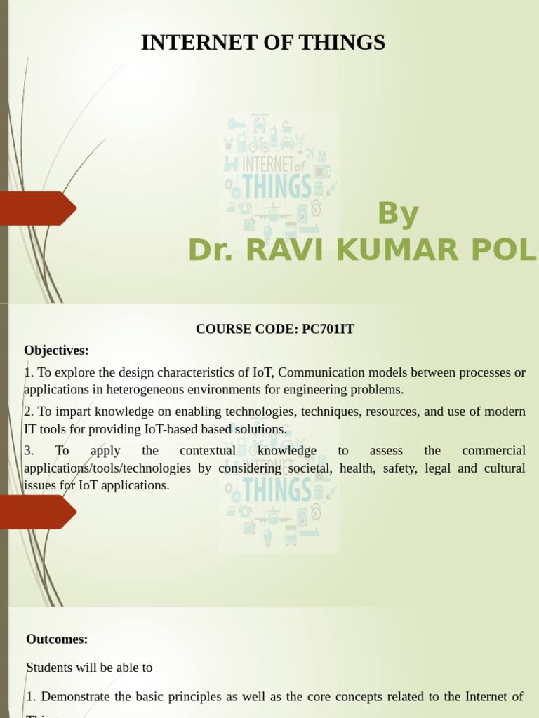 IOT PPT UNIT-I (1) | PDF | Internet Of Things | Computer Network