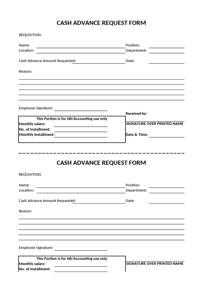 Cash Advance Form7.10.24 | PDF