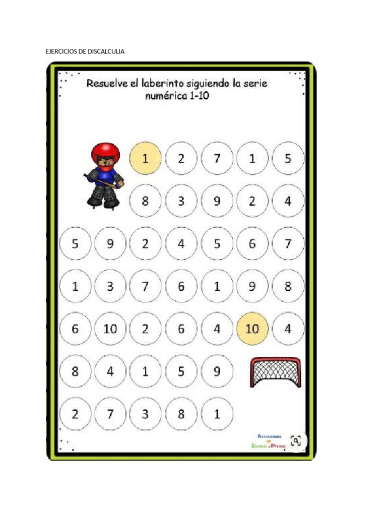 Ejercicios de Discalculia | PDF