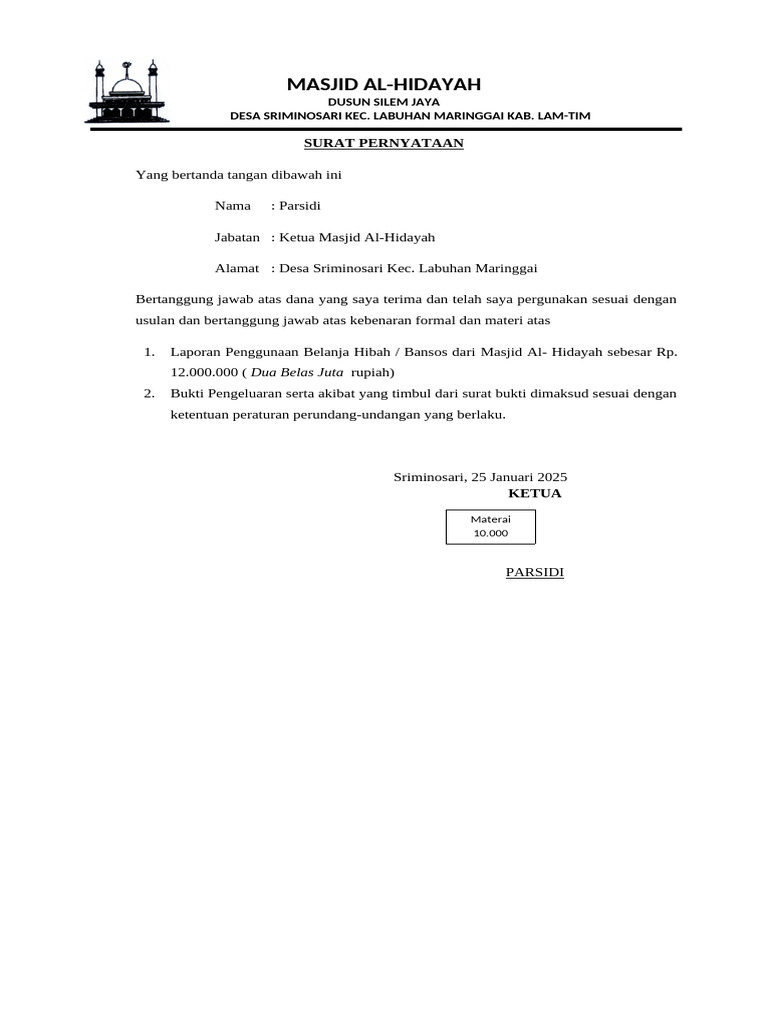 Format LPJ Hibah 2024 | PDF