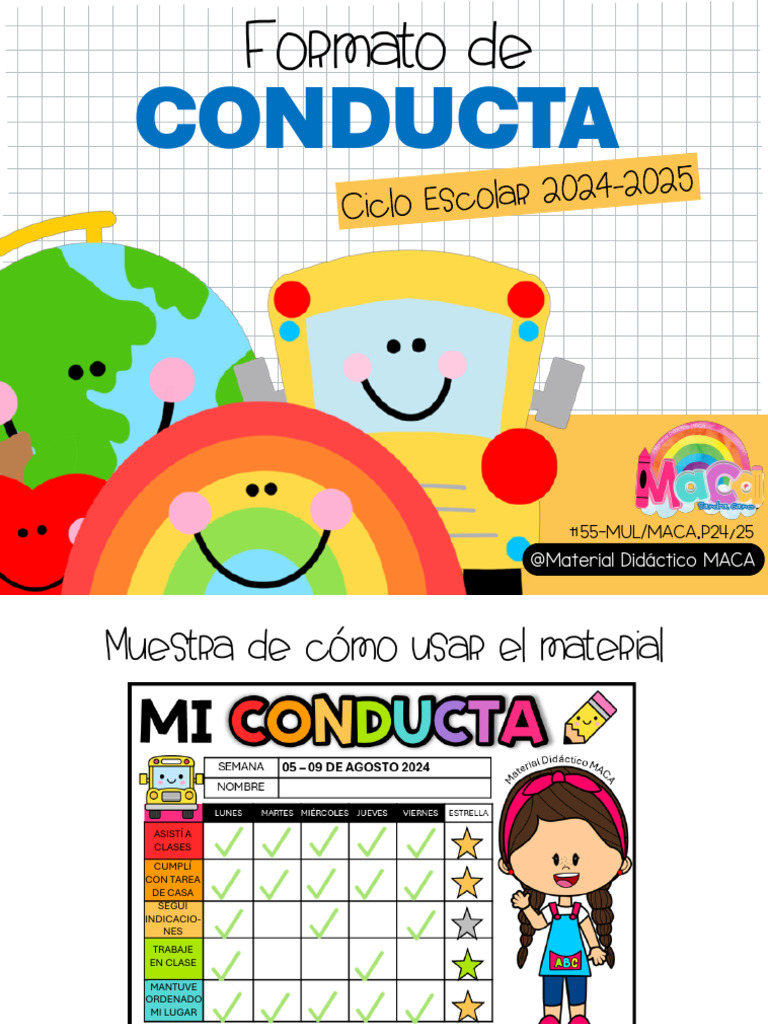 Registro Semanal de Conducta Escolar | PDF