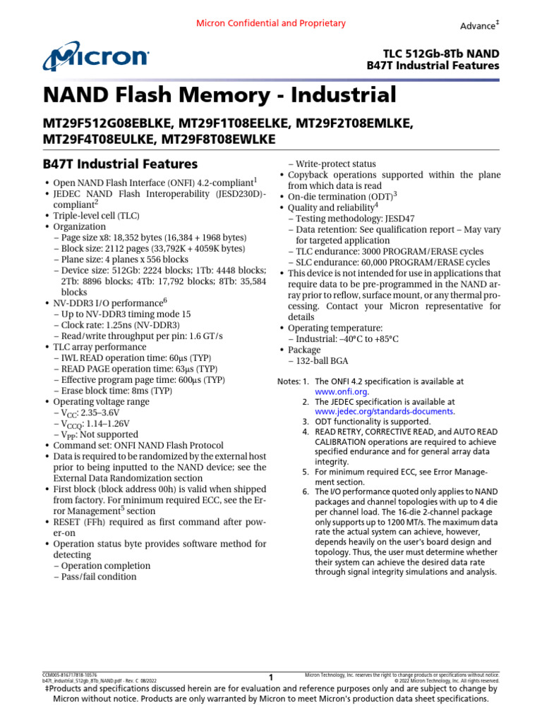 b47t Industrial 512gb 8tb Nand | PDF | Flash Memory | Computer Data