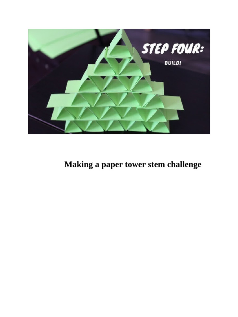 Making A Paper Tower Stem Challenge Pdf