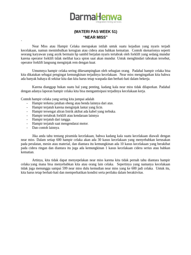 Pas Wk51 - Near Miss | PDF