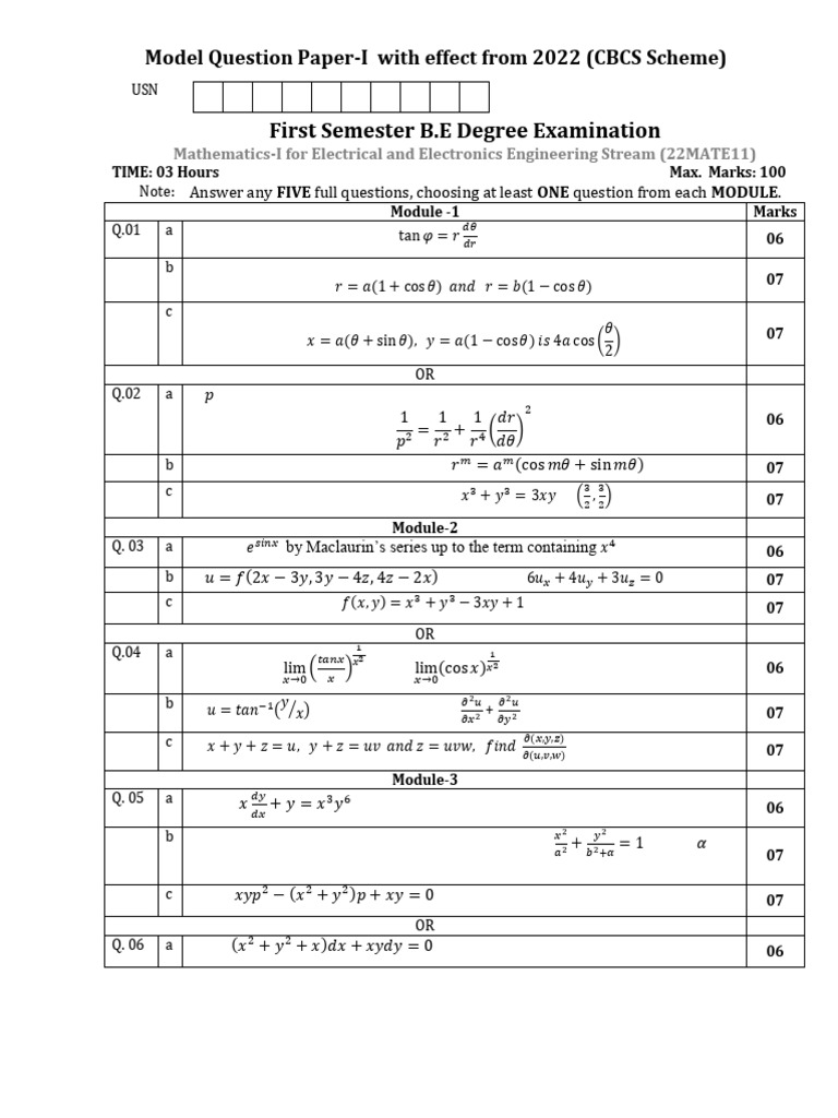 Maths for EEE-MQP Solvedpdf | PDF | Mathematical Analysis | Applied ...