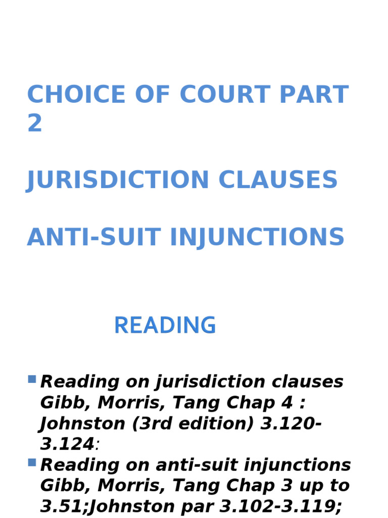 Choice of Court Part 2 24 F | PDF | Jurisdiction | Law Of Obligations