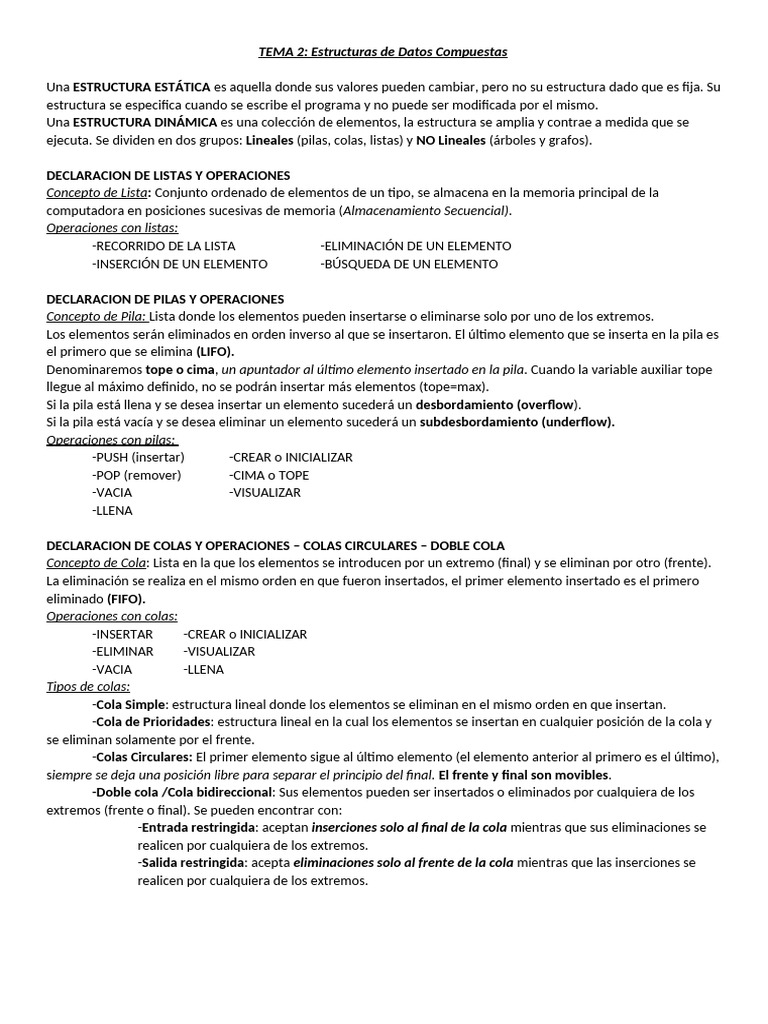 2 - Estructuras de Datos Compuestas | PDF | Ingeniería de software ...