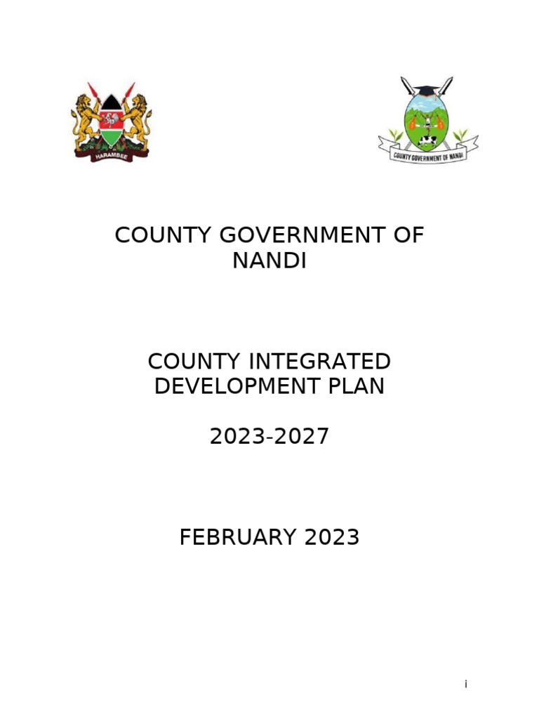 NANDI County CIDP 2023-2027-1 | PDF | Forests | Rain