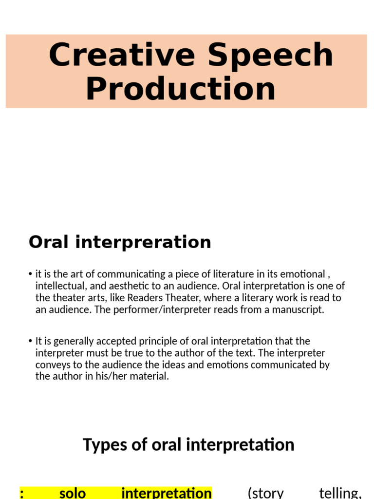 Oral Interpretation and Storytelling Techniques | PDF | Storytelling ...